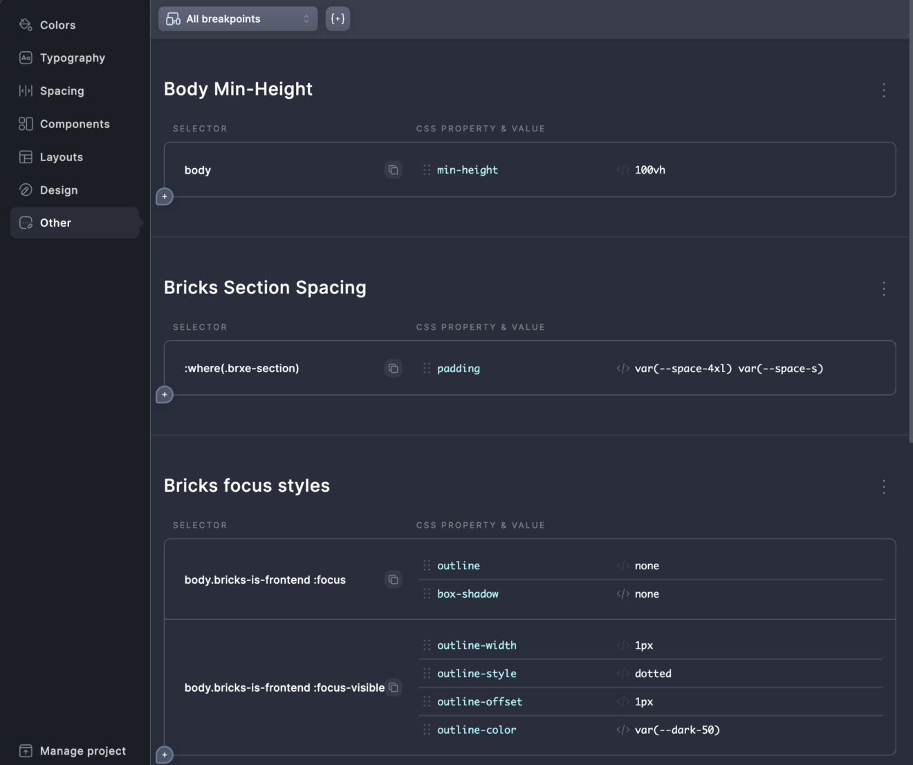 Core Framework in Bricks - BricksLabs