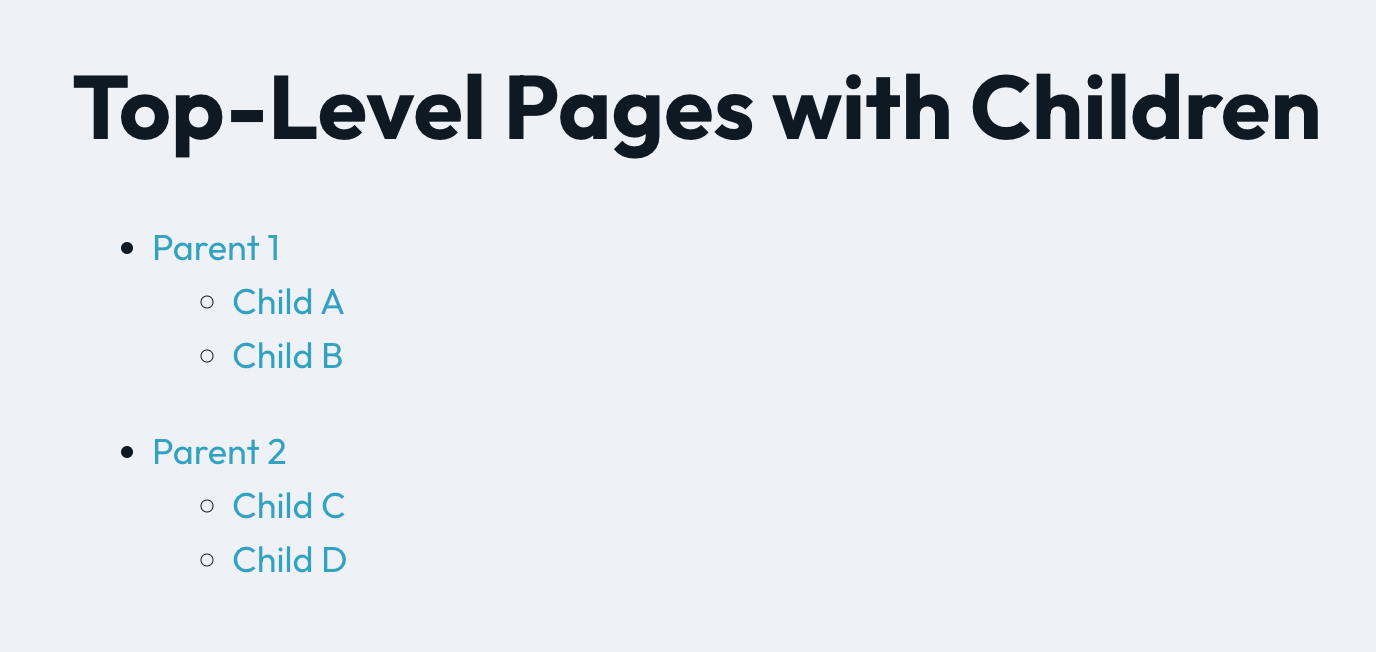 Bricks Query Loop for Top-level Parent Pages with Children - BricksLabs